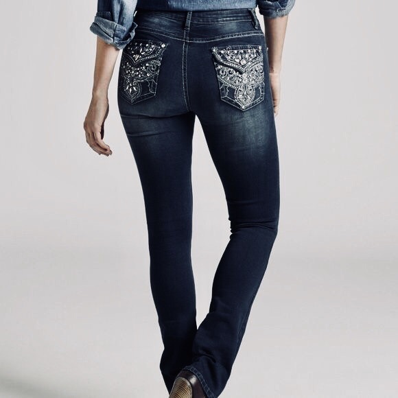 Diamond & Threads | Jeans | Plus Bling Rhinestone Stretch Slim Boot ...